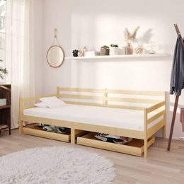 Bett Tagesbett mit Schubladen - Jugendbett Bettgestell 90x200 cm Massivholz Kiefer BV572633 - BonneVie