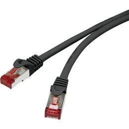 RF-4979742 RJ45 Netzwerkkabel, Patchkabel cat 6 s/ftp 3.00 m Schwarz mit Rastnasenschutz, - Renkforce