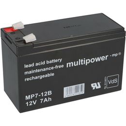 Multipower Blei-Akku MP7-12B Pb 12V 7Ah VdS Faston 6,3 mm