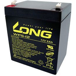 PCE Long WP5-12/F1 WP5-12/F1 Bleiakku 12 v 5 Ah Blei-Vlies (agm) (b x h x t) 90 x 107 x 70 mm Flachsteck