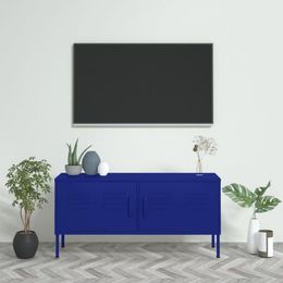 MAISONCHIC - TV-Lowboard für Wohnzimmer tv Schrank TV-Möbel Marineblau 105x35x50 cm Stahl DE33804