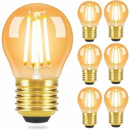 6 Stück led Gluehbirne E27 Vintage Lampe - G45 Leuchtmittel edison Light Bulb 2700K 4W Glühlampe Warmweiß Filament Retro Birne Glas Antike