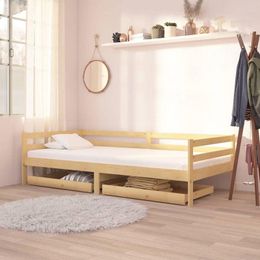 MAISONCHIC Tagesbett mit Schubladen Einzelbett Bett für Schlafzimmer 90x200 cm Massivholz Kiefer DE32438