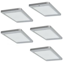 Brinkdöpke - 5er-Set led Leuchte kyra 5x4,8W, Edelstahl-Optik, 3500K warmweiß