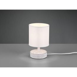 REALITY LEUCHTEN Moderne Keramik Tischleuchte marie Stofflampenschirm in Weiß, Ø13cm, Höhe 20cm