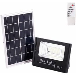 Greenice Solar-LED-Flutlicht, 30 W, 4000 K, Panel: 6 V/6 W, Batterie: 3,2 V/3000 mAh, Fernbedienung [HO-SOLARFL-30W-01-W]