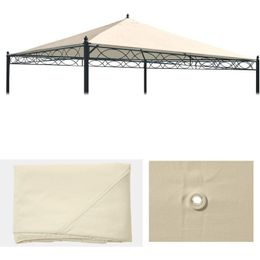 HHG Neuwertig] Ersatzbezug für Dach Pergola Pavillon Calpe 3x3m creme - beige