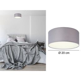 Smartwares® Smartwares - Moderne Deckenlampe, Stoff grau/Abdeckung satiniert, ø 20 cm, ceiling dream