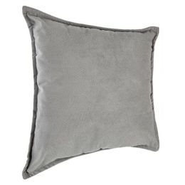 Atmosphera - Kissen Lilou Samteffekt 45 x 45 cm - Hellgrau - Gris clair