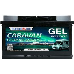 ELECTRONICX - Caravan extreme Edition Gel Batterie 110 ah 12V Wohnmobil Boot Versorgung