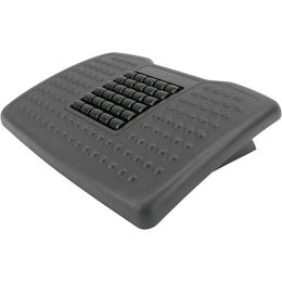 PrimeMatik - Fußstütze Fußauflage mit verstellbarer Plattform aus schwarzer Farbe Kunststoff 455 x 330 mm massage