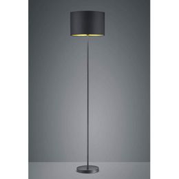 Trio Moderne led Stehleuchte mit Lampenschirm Ø35cm aus Stoff in Schwarz & Gold