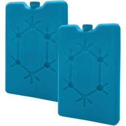 Spetebo - Kühlakkus 2er Set blau - je 16 x 11 cm / 265 ml - Kühl Element mit flachem Design - Kühlpack Eispack flach für Kühltasche Brotdose Camping
