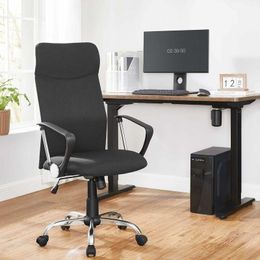 Songmics Bürostuhl, ergonomischer Schreibtischstuhl, Drehstuhl, gepolsterter Sitz, Stoffbezug, höhenverstellbar und neigbar, bis 120 kg belastbar,