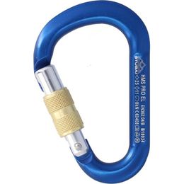 Stubai Hms Karabiner Karabiner mit Schraubverschluss, Schraubkarabiner zum Klettern, Kletter-Karabinerhaken, Sicherungskarabiner zum Bergsteigen, Blau