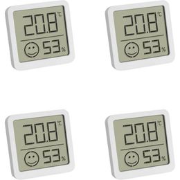 Tfa Dostmann - 4er Set Digitales Thermo-Hygrometer mit Komfortzone Thermo-/Hygrometer Weiß