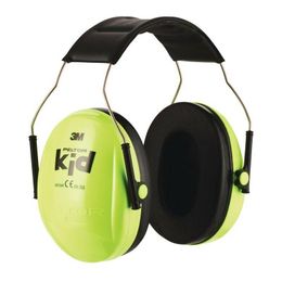 Kapselgehörschutz H510AK en 352 snr 27 dB Kopfbügel neongrün für Kinder - 3M
