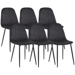 Vcm 4er Esszimmerstühle skandinavischer gepolsterter Küchenstuhl Stühle Esszimmer Esstischtisch Rückenlehne Fiolo (Farbe: Anthrazit)
