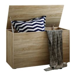 Vcm Holz Sitztruhe Sitzbank Truhe Box Kiste Aufbewahrungsbox Ottomane Bendola (Farbe: Sonoma-Eiche)