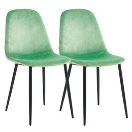 Vcm 2er Esszimmerstühle skandinavischer gepolsterter Küchenstuhl Stühle Esszimmer Esstischtisch Rückenlehne Fiolo (Farbe: Mint)