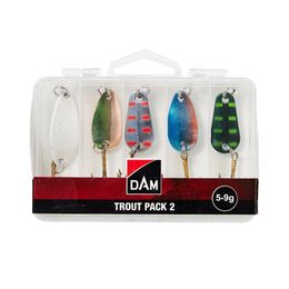 DAM Fishing Kunstköder Trout Pack 2 Set incl. Box 5 Stück 5-9g Spoons Blinker Forelle Barsch