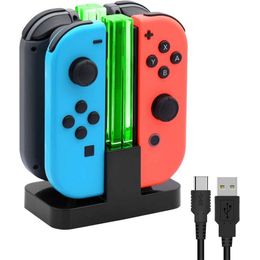 Sross Ladestation,Ladestation für Nintendo Switch 4 in 1 Joy-Con Controller Controller-Ladestation (Joy-Con Ladegerät Typ-C Kabel