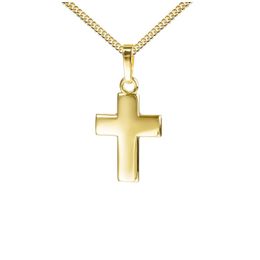 JEVELION Kreuzkette kleiner Kreuzanhänger 585 Gold