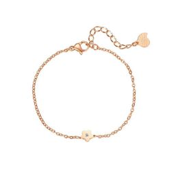 Hey Happiness Charm-Armband Blume Roségold vergoldet