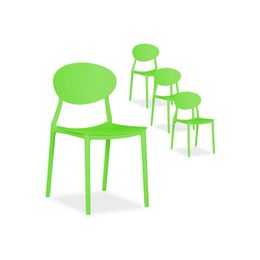 Homestyle4u Gartenstuhl Gartenstuhl 4er Set in 5 Farben Stühle Küchenstühle Kunststoff Stapels