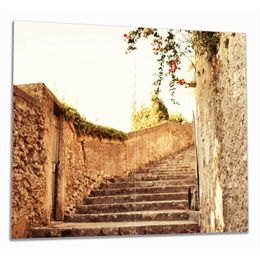 Wallario Herd-Abdeckplatte Steinerne Treppe in Italien