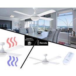 Weißer Decken Ventilator mit Fernbedienung 122 cm Beleuchtung leiser Wind Kühler