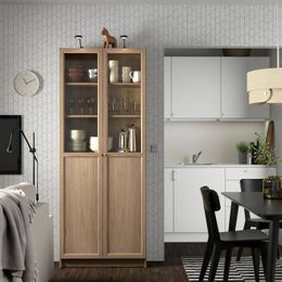 IKEA BILLY / OXBERG Bücherregal mit Paneel-/Vitrtüren