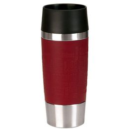 Emsa Thermobecher Travel Mug, Edelstahl, Edelstahl, 360°Trinköffnung, 4h heiß/8h kalt, 360 ml, rot