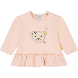 Steiff T-Shirt, Bären-Patch, Volant, für Babys und Kleinkinder, rosa, 86