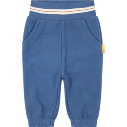 Steiff Jogginghose, Baumwolle, Teddy-Patch, für Babys und Kleinkinder, blau, 86