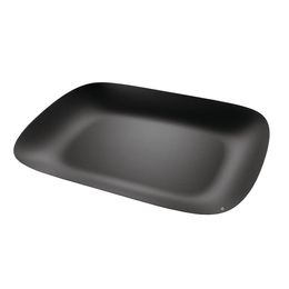 Alessi - Moiré Tablett, 45 x 34 cm, schwarz mit Reliefdekor