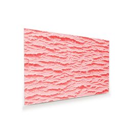 Primedeco Glasbild Wandbild Erdbeer Eis von Nahem mit Aufhängung