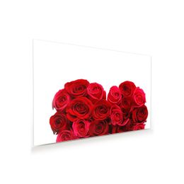 Primedeco Glasbild Wandbild Herz aus Rosen mit Aufhängung