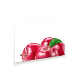 Primedeco Glasbild Wandbild Vier Äpfel mit Aufhängung