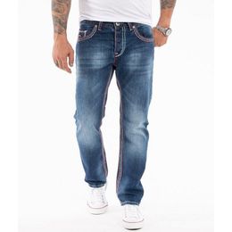 Rock Creek Straight-Jeans Herren Jeans dicke Nähte Dunkelblau RC-2272