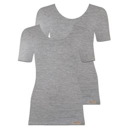 Comazo Unterhemd 2er Pack Baumwoll Damen Shirt Unterhemd (Stück