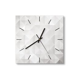 DEQORI Wanduhr 'Symmetrische Rauten' (Glas Glasuhr modern Wand Uhr Design Küchenuhr)