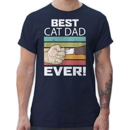Shirtracer T-Shirt Best Cat Dad Ever Katzenliebhaber Katzenfan Geschenk Katzenbesitzer Geschenk