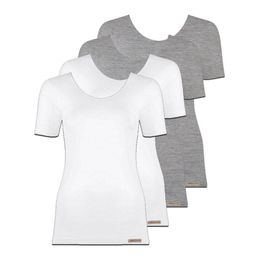 Comazo Unterhemd 4er Pack Baumwoll Damen Shirt Unterhemd (Spar-Set