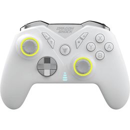 DRAGON SHOCK Nebula Pro Wireless Controller Weiß für Nintendo Switch, Switch OLED, PC, PlayStation 3, Android, iOS