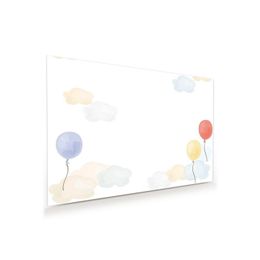 Primedeco Glasbild Wandbild Aquarell Luftballons mit Aufhängung