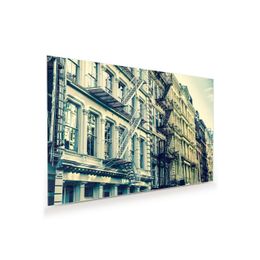 Primedeco Glasbild Wandbild NYC Fassade