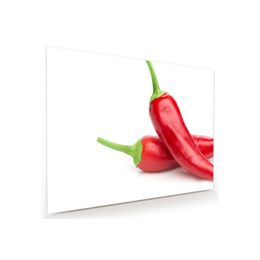 Primedeco Glasbild Wandbild Zwei Chilischoten mit Aufhängung