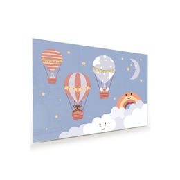 Primedeco Glasbild Wandbild Baby-Tiere Luftballons mit Aufhängung