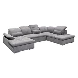 ED Lifestyle Wayne U Sofa 3-teilig Holzwerkstoff/Nosag Dark Grey